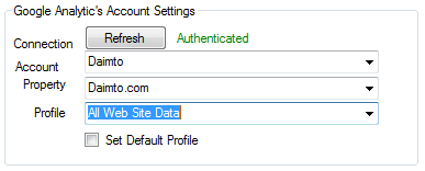 Daimto - Google Analytic's Export Main Window | Daimto